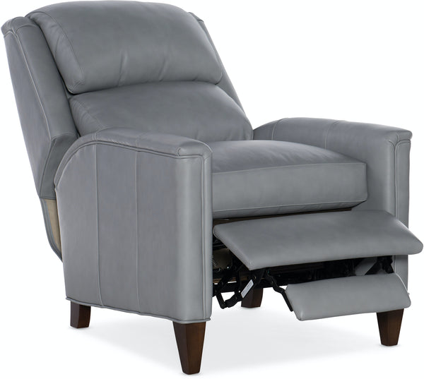 Akins Leather Bustle Pillow Back Recliner