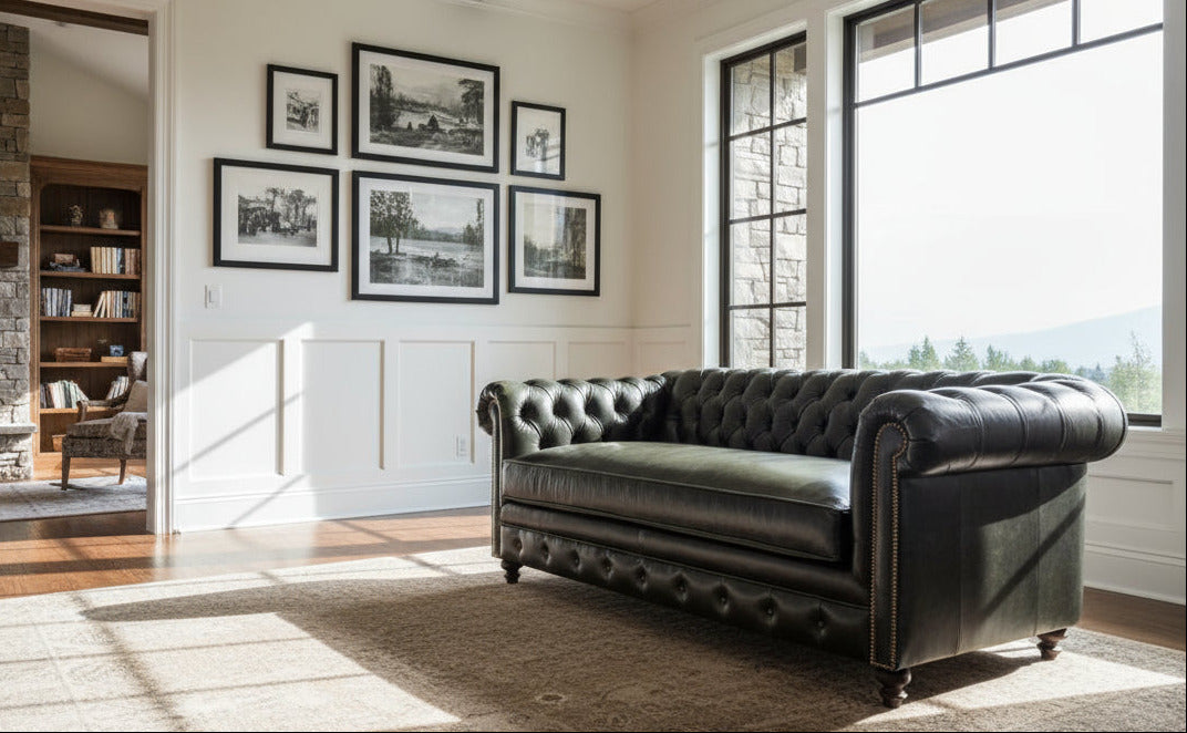 Manchester Designer Style Leather Chesterfield Sofa w/ Bench Seat ...