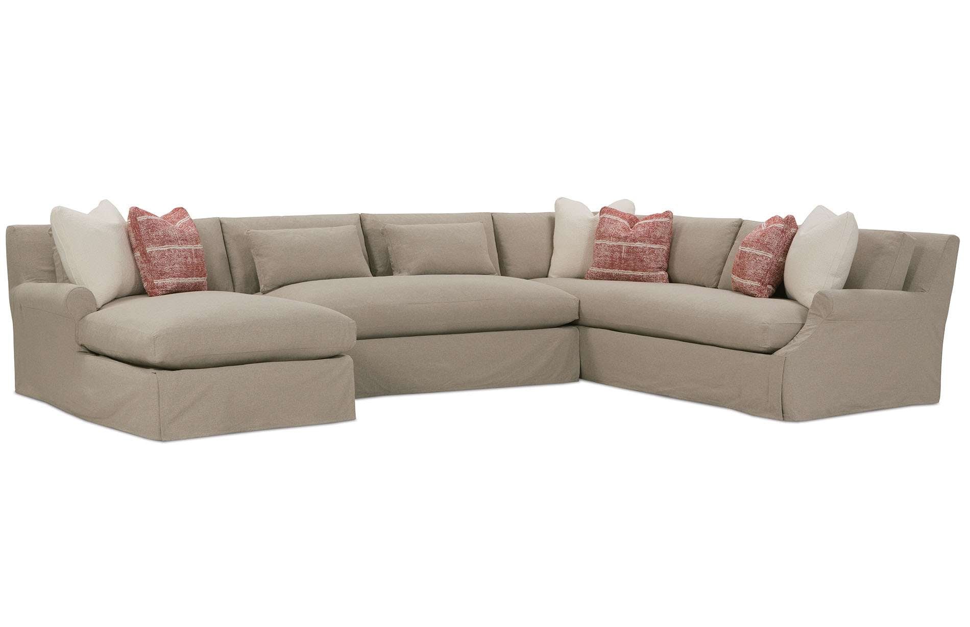 Calista Cloud Comfort Grand Scale Bench Seat Slipcovered Sectional