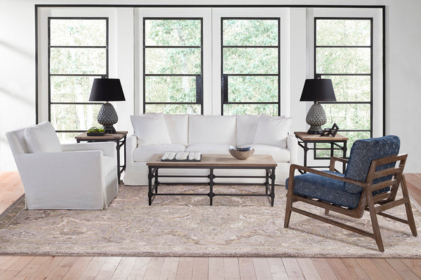 Phoebe 85 Inch Slipcovered Quick Ship Track Arm Sofa