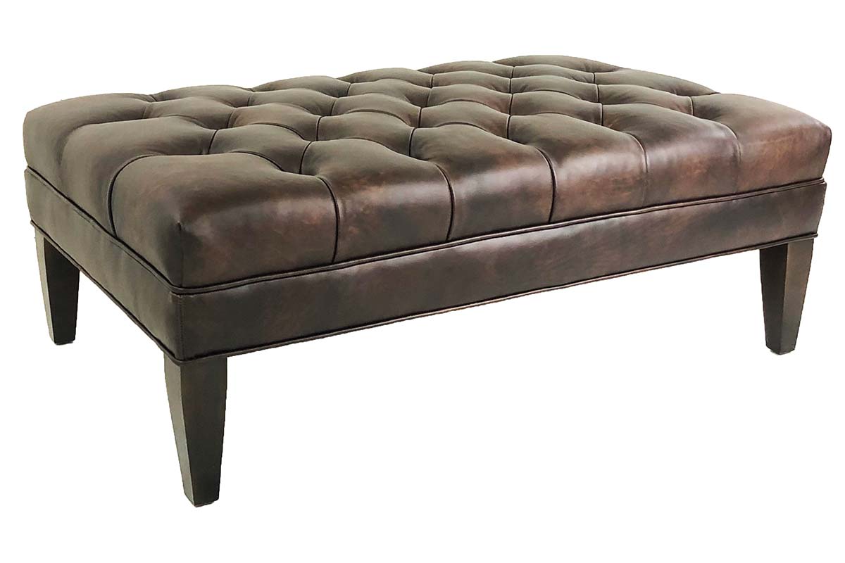 Berkeley Tufted 36, 48, 56, Or 65 Inch Rectangular Leather Ottoman