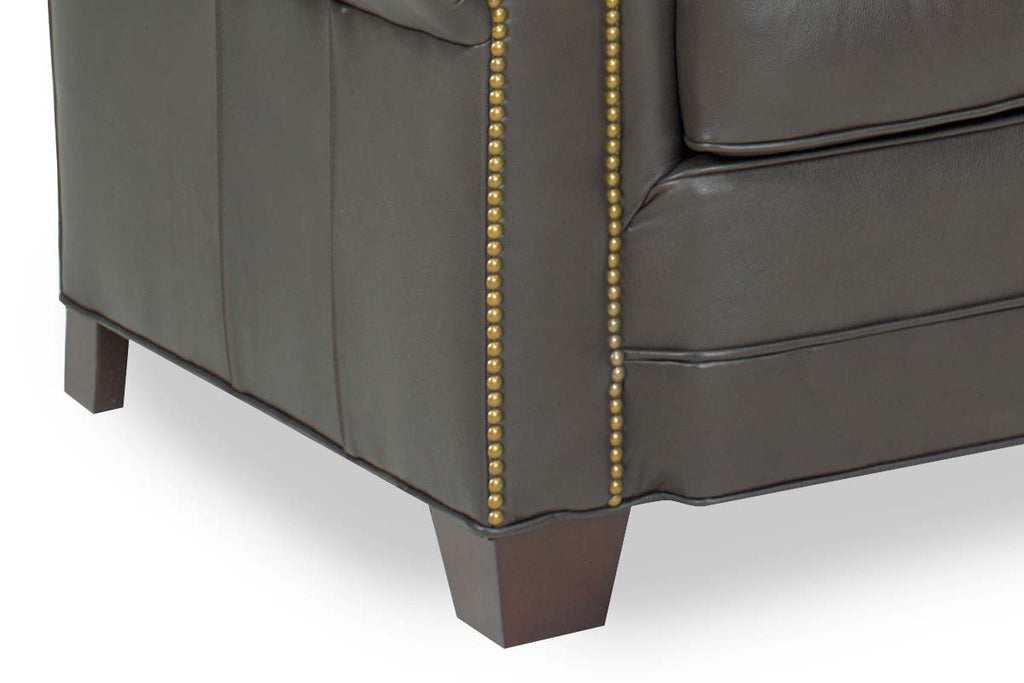 Davis 83 Inch Traditional Leather Pillowback Sofa