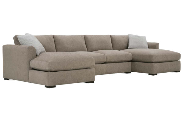 Tamra Large Scale Wing Arm Fabric Sectional Sofa - Club Furniture